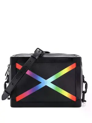 LOUIS VUITTON Soft Trunk Crossbody Bag Rainbow Taiga Leather - Black