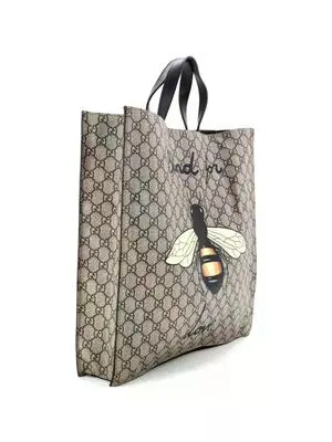 Gucci Printed Gg Coated Canvas Tall Tote Bag - Brown