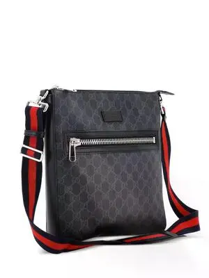 Gucci Gg Coated Canvas Medium Messenger Bag - Black