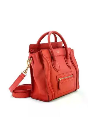 Celine Luggage Nano Crossbody Bag Smooth Leather - Red