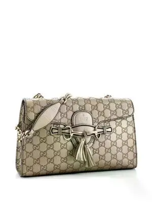 Gucci Emily Chain Flap Bag Sisma Leather Medium - Gold