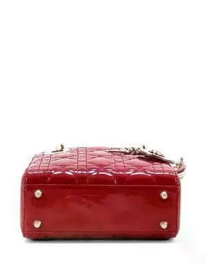Dior Lady Chain Bag Cannage Quilt Patent Mini Satchel