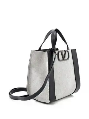 Valentino Garavani Vlogo Signature Canvas And Leather Mini Tote