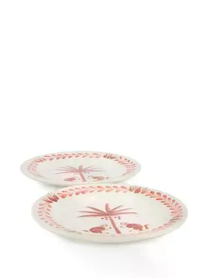 Johanna Ortiz Saimir Monkey Floral Dessert Plate - Red