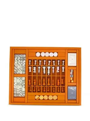 HECTOR SAXE Multi-game Leather Box - Orange