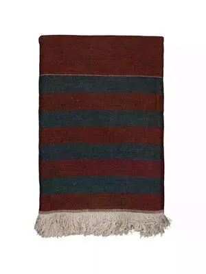 LIBECO Juniper Striped Fringed Throw