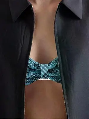 Prada Checked Print Jersey Bikini Top