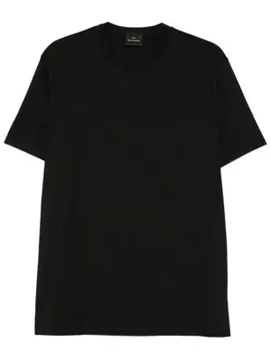 Paul & Shark Cotton T-shirt With Tone-on-tone Logo Embroidery - Black