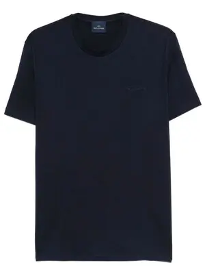 Paul & Shark Cotton T-shirt With Tone-on-tone Logo Embroidery - Blue