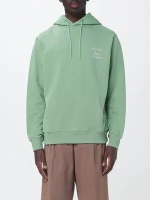 Drole De Monsieur Cotton Hoodie With Slogan Print - Green