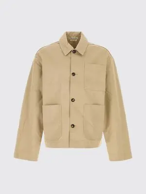 JW Anderson Cotton Shirt Jacket With Logo - Beige