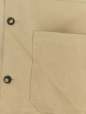 JW Anderson Cotton Shirt Jacket With Logo - Beige