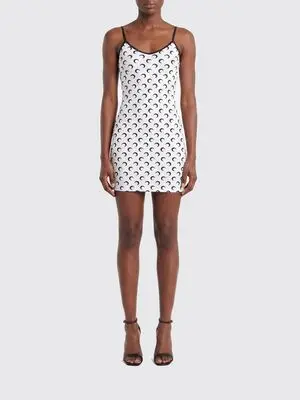 MARINE SERRE Crescent Moon Print Mini Dress - White