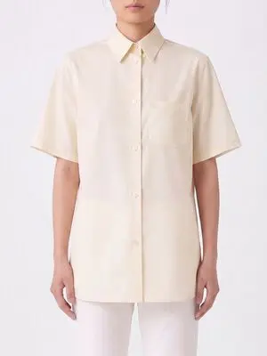 FERRAGAMO Short-sleeved Shirt With Patch Pockets - Beige