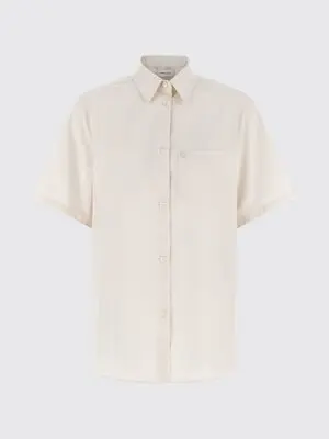 FERRAGAMO Short-sleeved Shirt With Patch Pockets - Beige