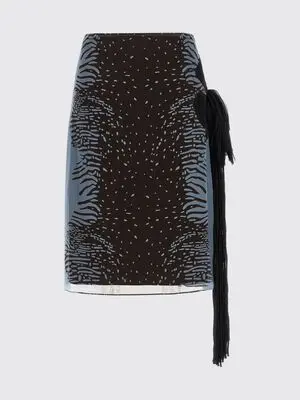 FERRAGAMO Printed Silk Mini Skirt - Gnawed Blue