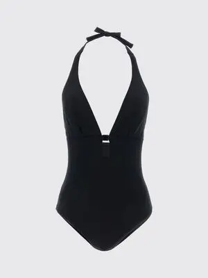 ERES One-piece Swimsuit With Triangle Neckline And Tie-up Straps - Black