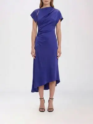 Blue Short-Sleeve Midi Dresses