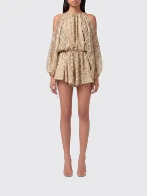 Andamane Snake Print Jumpsuit - Beige