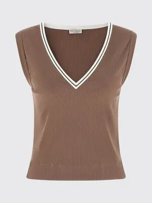 Brunello Cucinelli V-neck Ribbed Top