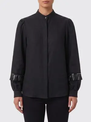 Kiton Linen Shirt With Fringe Embellishments - Black