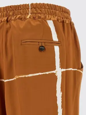 Kiton Printed Silk Palazzo Trousers