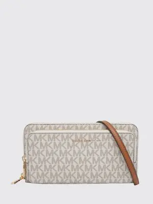Michael Kors Coated Cotton Mk Monogram Crossbody Bag - Beige