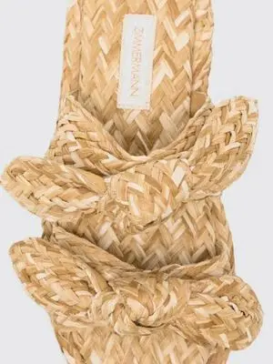 Zimmermann Carousel Raffia Knot Sandals - Nude