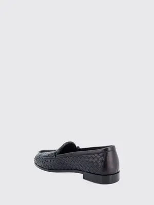 Bottega Veneta Silenzio Intrecciato Leather Loafers - Black