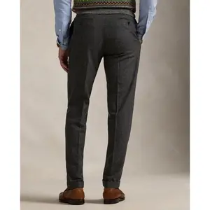 Ralph Lauren Pleated Wool Flannel Trousers - Medium Grey