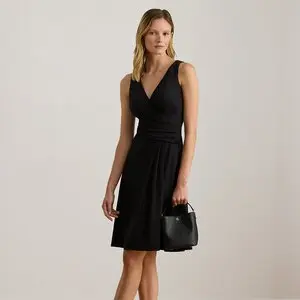 Ralph Lauren Sleeveless Jersey Surplice Dress