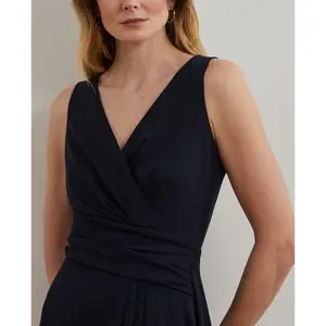 Ralph Lauren Sleeveless Jersey Surplice Dress