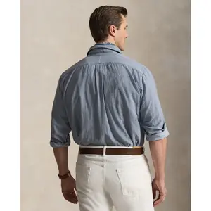 Ralph Lauren Plaid Double-faced Oxford Shirt - Blue Cream