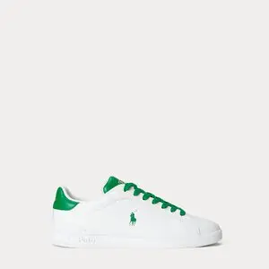 Ralph Lauren Heritage Court II Leather Sneaker White/green