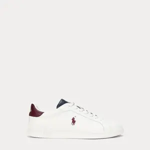 Ralph Lauren Heritage Court II Leather Sneaker White/navy/forest