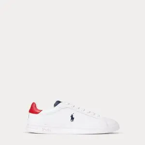 Ralph Lauren Heritage Court II Leather Sneaker White/red/blue