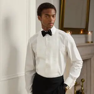 Ralph Lauren Pleated-bib French Cuff Tuxedo Shirt - White