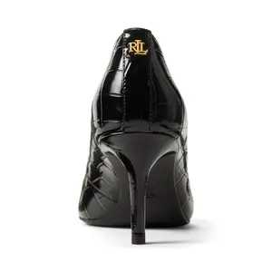 Ralph Lauren Lanette Croc-embossed Leather Pumps