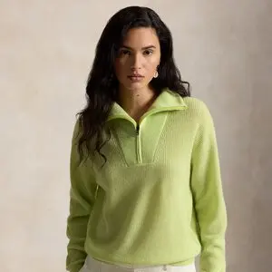 Ralph Lauren Rib-knit Cashmere Half-zip Sweater