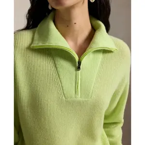 Ralph Lauren Rib-knit Cashmere Half-zip Sweater