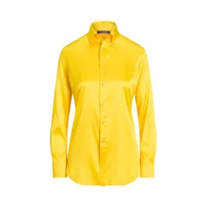 Ralph Lauren Cameron Straight Fit Silk Shirt - Racing Yellow