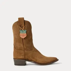 Ralph Lauren Plainview Roughout Suede Boots - Brown