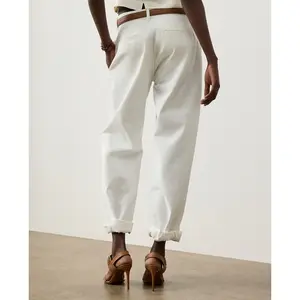 Ralph Lauren Fallon Pleated Cotton Chino Pant - White