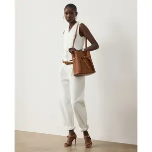 Ralph Lauren Fallon Pleated Cotton Chino Pant - White