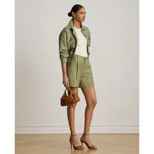 Ralph Lauren Pleated Linen-blend Twill Shorts