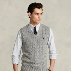 Ralph Lauren Cable-knit Cotton Sweater Vest - Hunter Navy