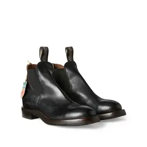 Ralph Lauren Hand-burnished Leather Chelsea Boot - Black