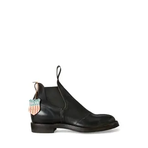 Ralph Lauren Hand-burnished Leather Chelsea Boot - Black