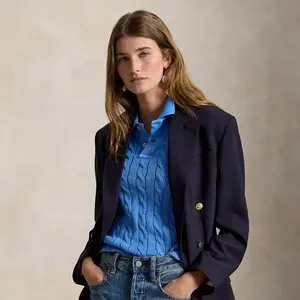 Ralph Lauren Double-breasted Wool-blend Blazer - Navy