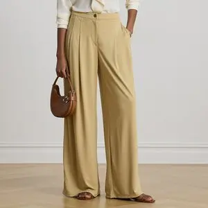 Ralph Lauren Pleated Wide-leg Trousers - Birch Tan